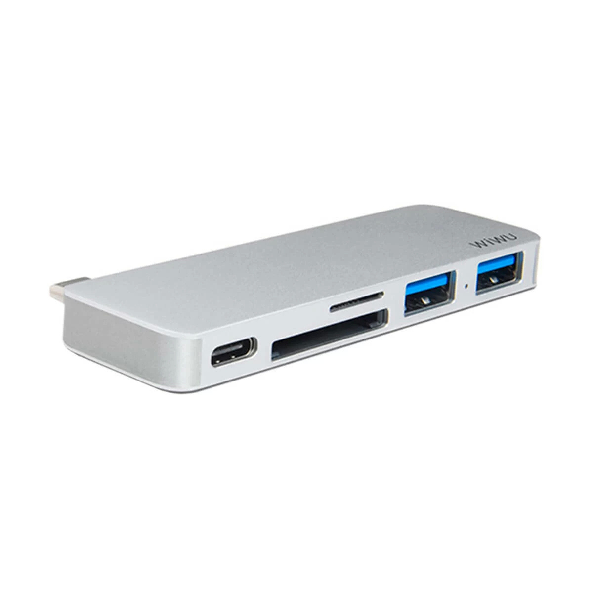 Адаптер WIWU Adapter T6 USB-C to USB-C+SD+2xUSB3.0 HUB Silver (TCH6SL ...